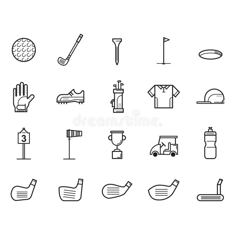 Golf Icons Collection. Vector Illustration Decorative Design Stock ...