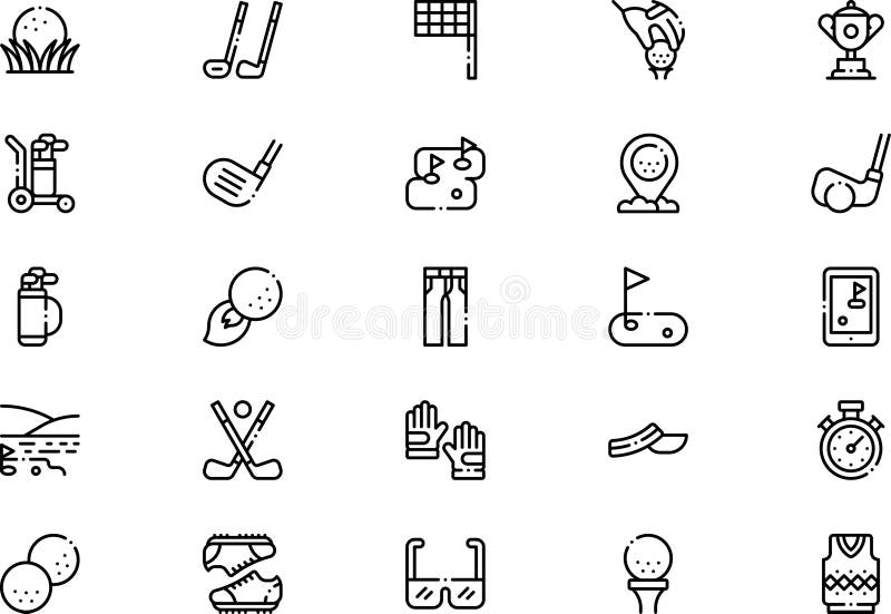 Golf Icons Collection is a Vector Illustration with Editable Stroke ...