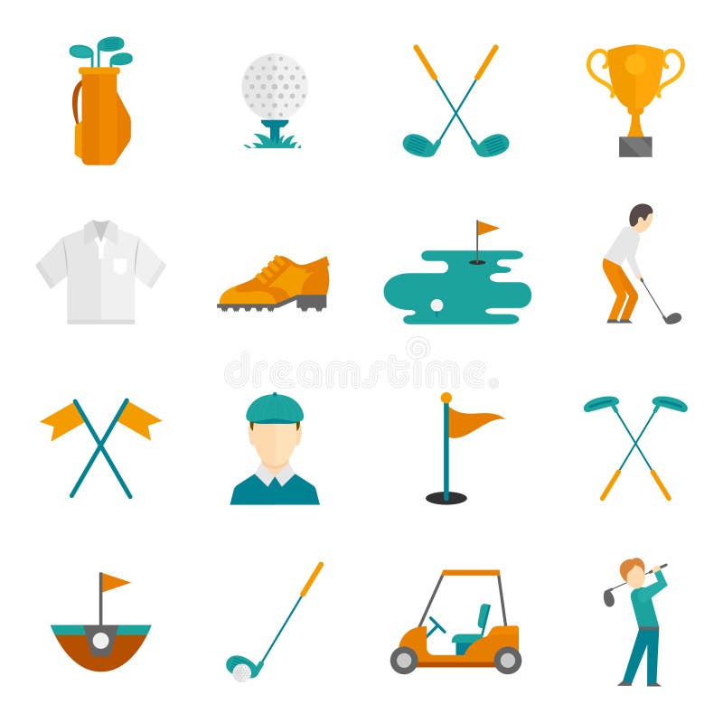 Golf icons set stock vector. Illustration of computer - 43963192