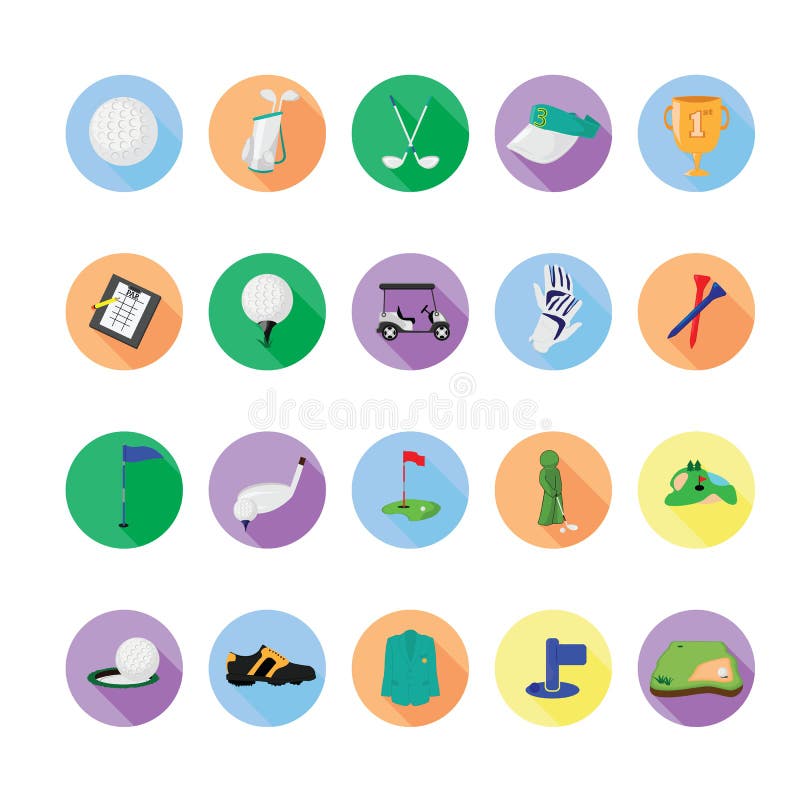 Golf icons set. stock illustration. Illustration of collection - 44408642