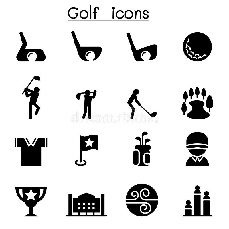 Golf icons stock vector. Illustration of design, game - 97031903