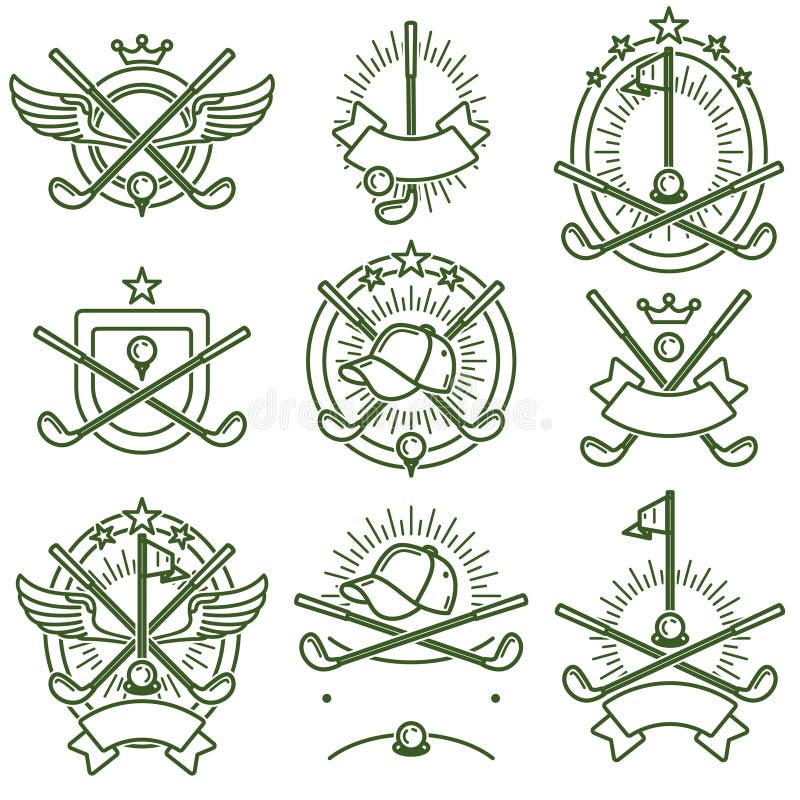 Golf Label and Icon Set. Collection Icons Golf Stock Vector ...