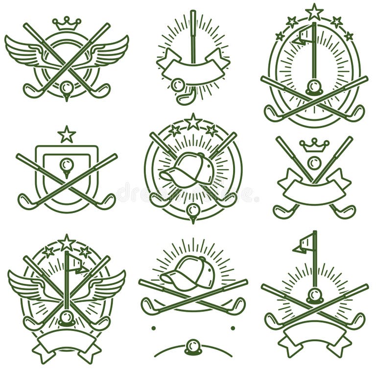 Golf Label and Icon Set. Collection Icons Golf Stock Vector ...