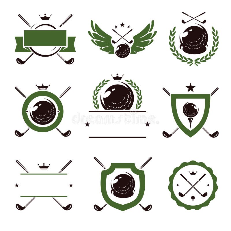 Golf Labels and Icons Set. Vector Stock Vector - Illustration of ...