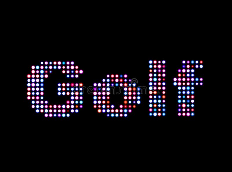 Golf led text stock illustration. Illustration of illuminated - 170342348