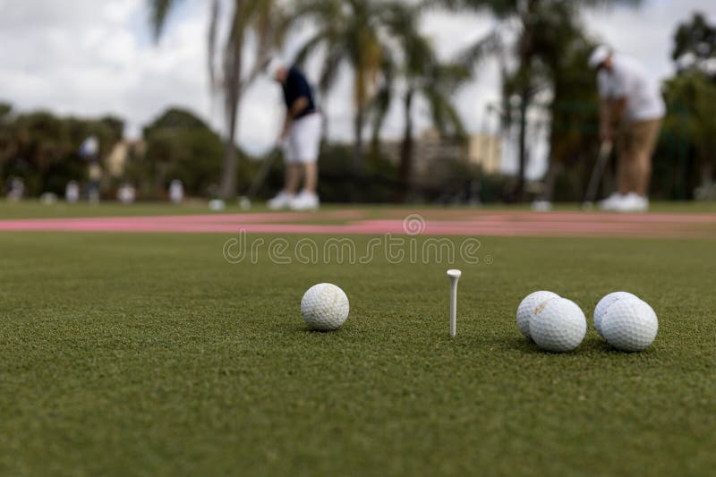Selective Focus View of Golf Balls and Tees Stock Photo - Image of club ...