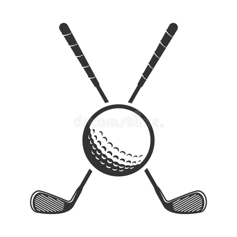 Golf Logo with Crossed Golf Clubs and a Ball Stock Vector ...