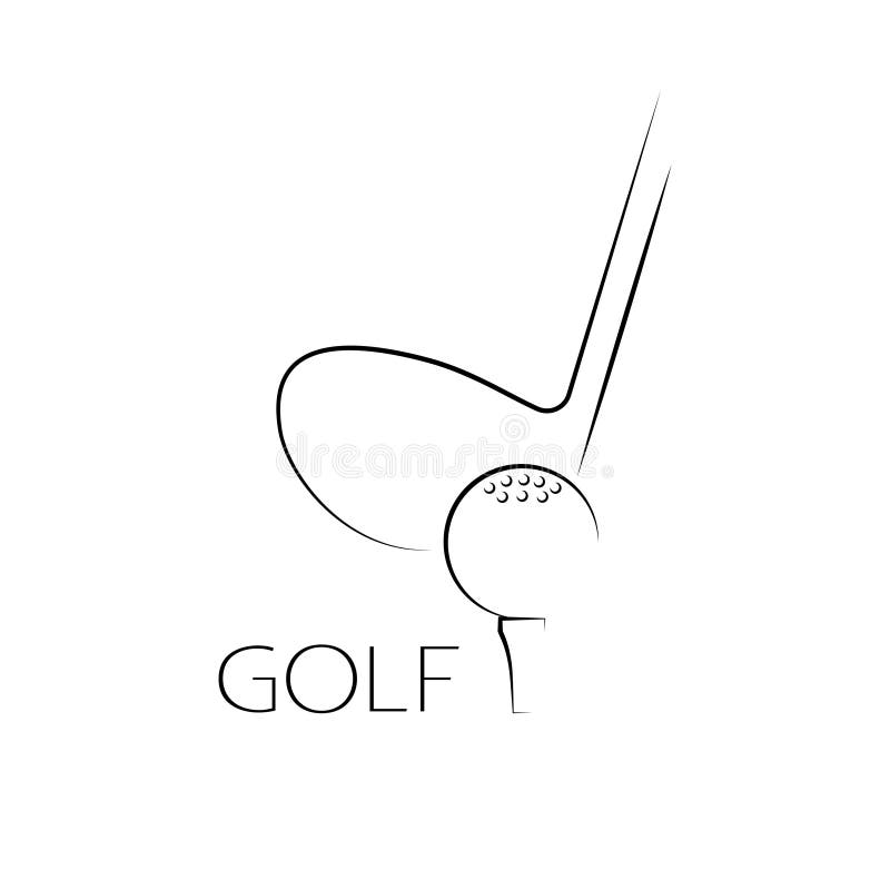 Golf Logo Design. Line Art for Labels, Badges and Emblems Stock Vector ...