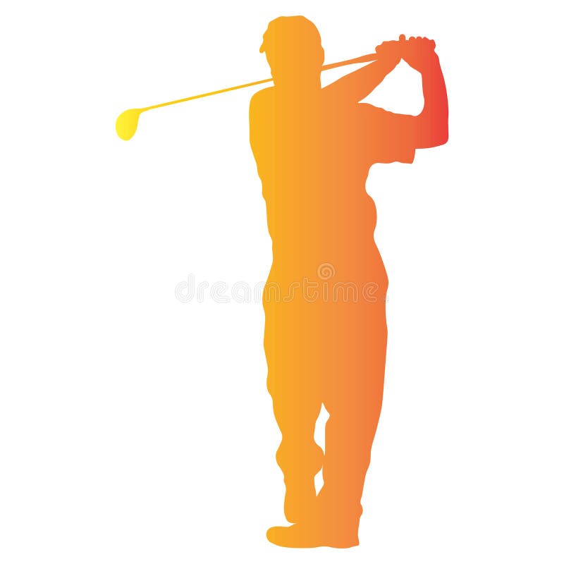 Golf Man Silhouette in Colorful Design. Flat Vector Illustration ...