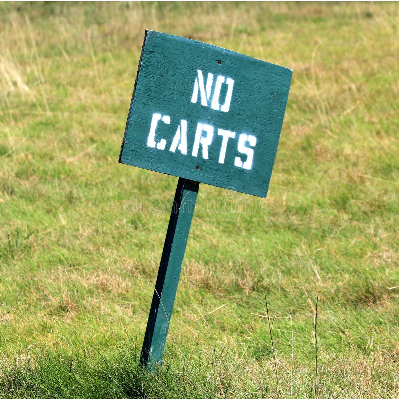 Golf - No Carts Sign stock image. Image of signage, white - 15452585