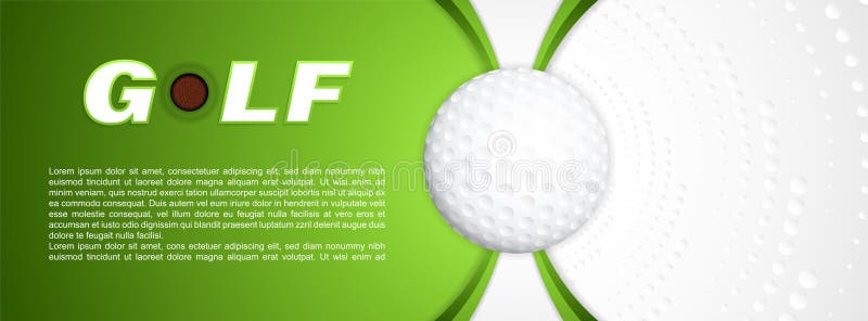 Golf Outing Banner with Golf Ball, Vector Illustration Stock Vector ...