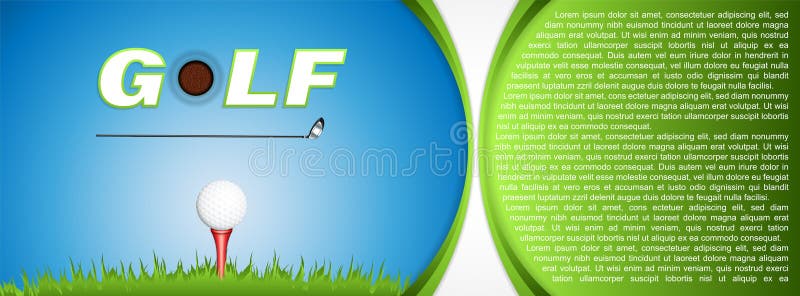 Golf Outing Banner with Golf Ball, Vector Illustration Stock Vector ...