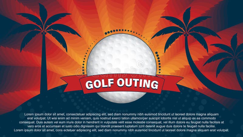 Golf Outing Template Design with Golf Ball, Vector Illustration Stock ...