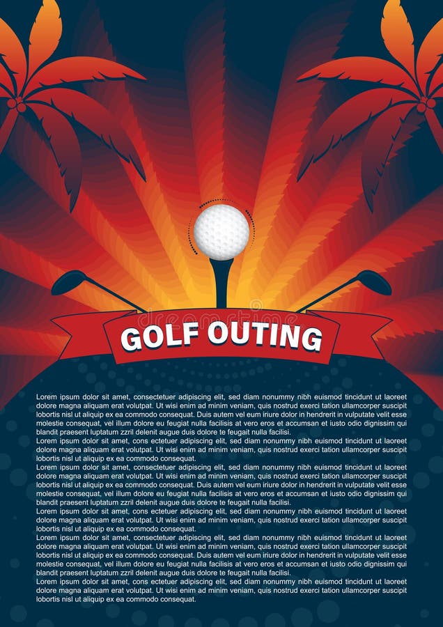 Golf Outing Template Design with Golf Ball, Vector Illustration Stock Vector - Illustration of ...