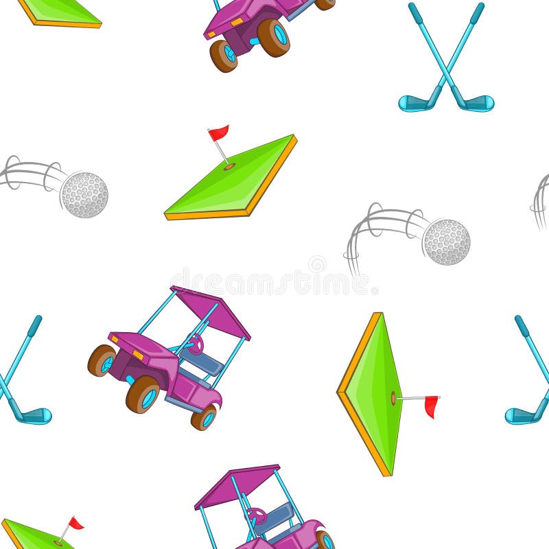 Seamless Cartoon Golf Game Pattern Stock Illustrations – 122 Seamless ...