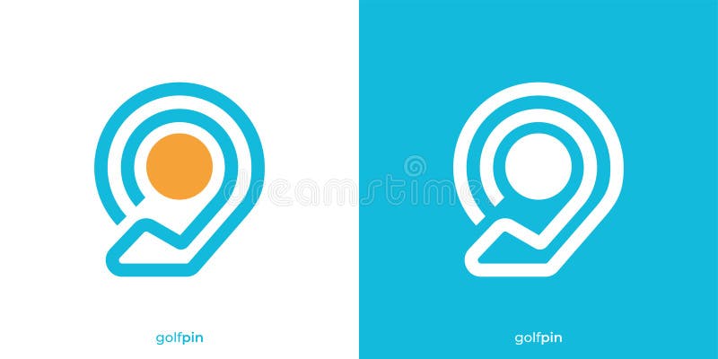 Simple Golf Pin Logo. Golf Stick and Pin Map Point Place Location Icon ...