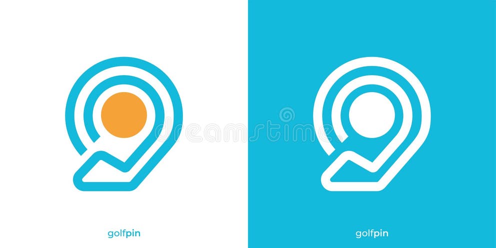 Simple Golf Pin Logo. Golf Stick and Pin Map Point Place Location Icon ...