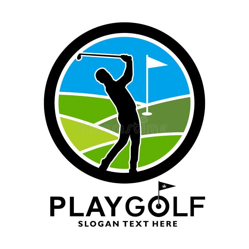 Golf player icon logo stock vector. Illustration of female - 193104810