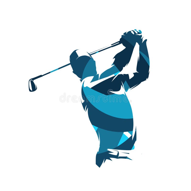 Golf Player, Abstract Blue Isolated Vector Silhouette Stock Vector ...