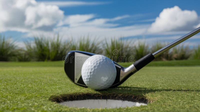 Golf Player Aiming for the Hole, Showcasing Leisure and Competitive ...