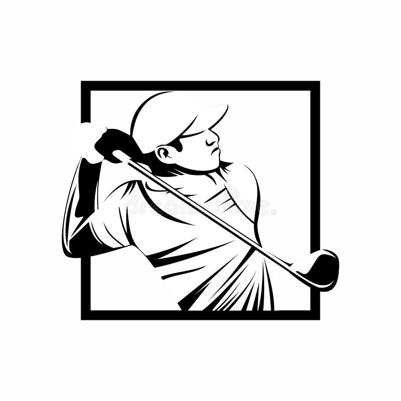 Golf player icon logo stock vector. Illustration of female - 193104810