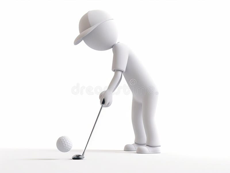 Golf Player in a 3D Cartoon Figure Graphic Stock Illustration ...