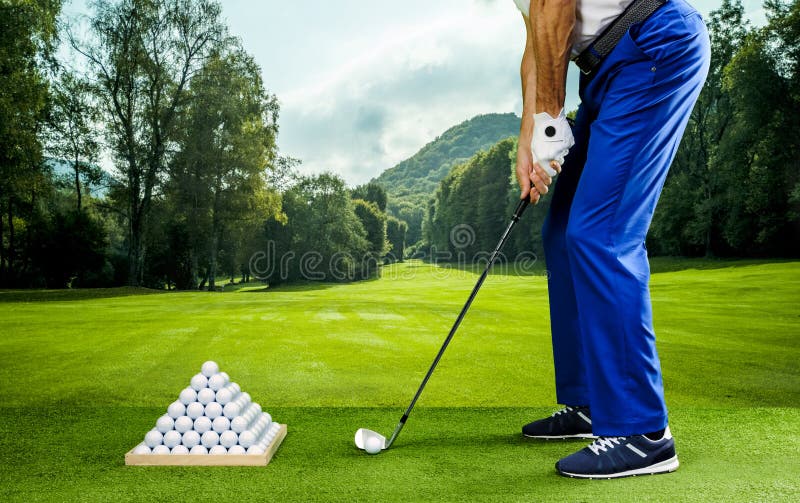 Golf Player in a Driving Range Stock Photo - Image of play, club: 178899948
