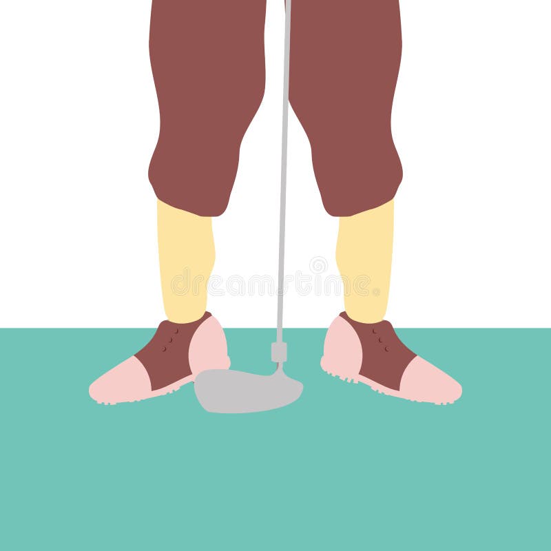 Golf Player Feet with Stick Stock Vector - Illustration of club ...
