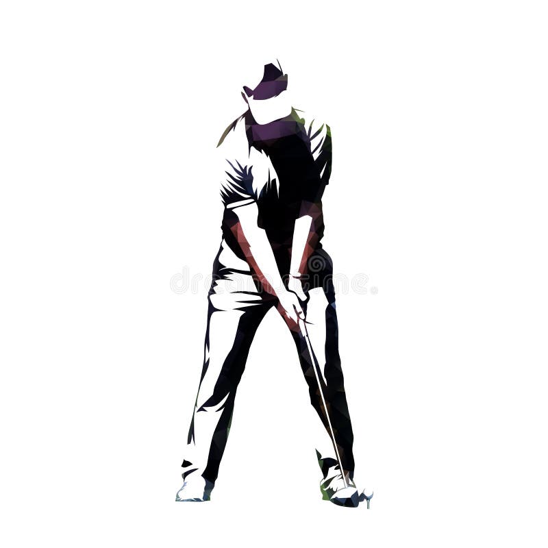 Golf Player, Geometric Vector Silhouette Stock Vector - Illustration of ...