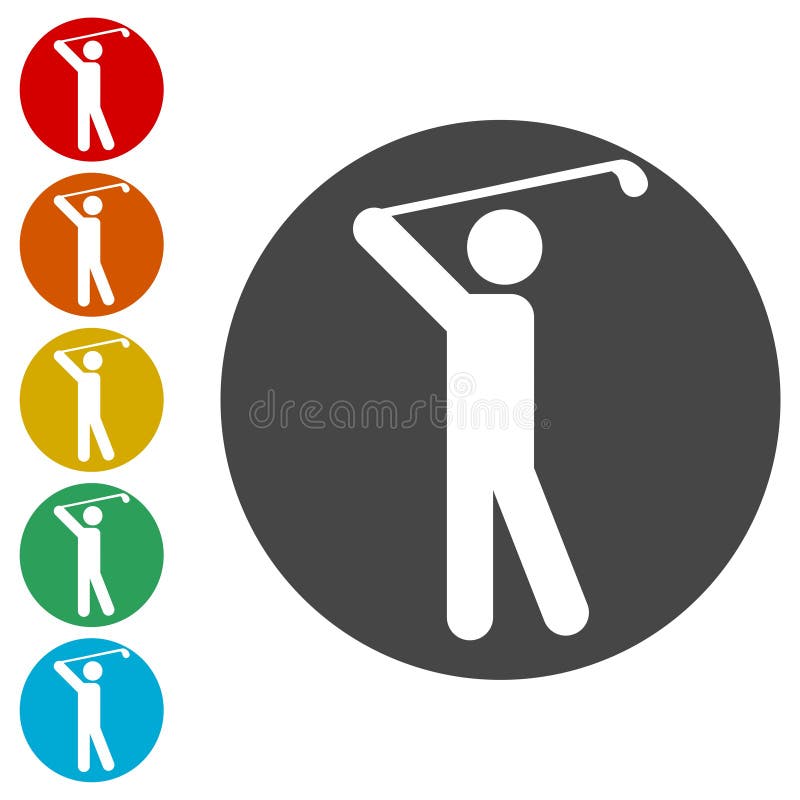Golf player icons set stock vector. Illustration of ball - 166870699