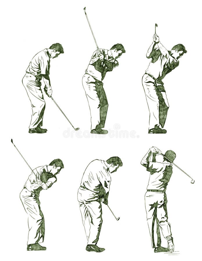 Golf Swing Stages Vector Illustration Stock Vector - Illustration of ...