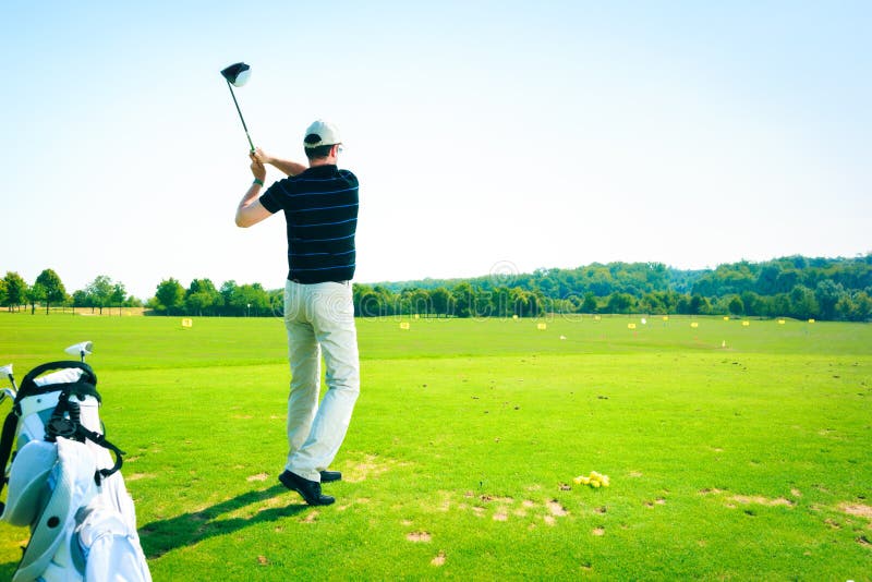 Golf Player Practicing stock image. Image of sports, male - 84164017