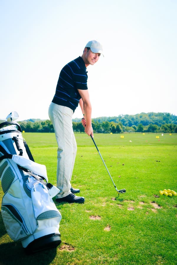 Golf Player Practicing stock image. Image of white, activity - 84758729