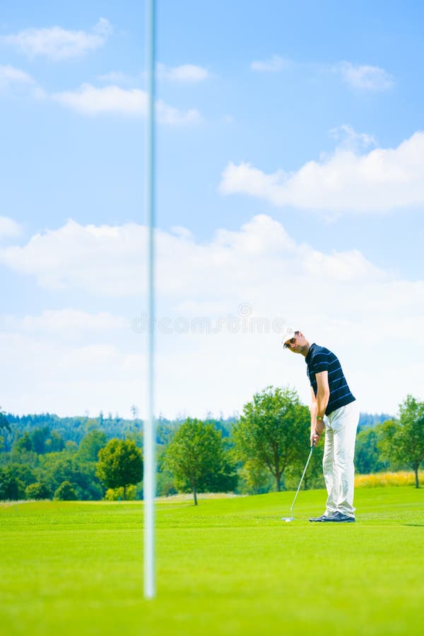 Golf Player Putting stock image. Image of hole, player - 84760631