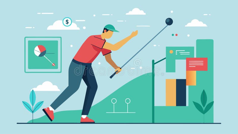 A Golf Player Uses Advanced Data Tracking Technology To Analyze Their ...