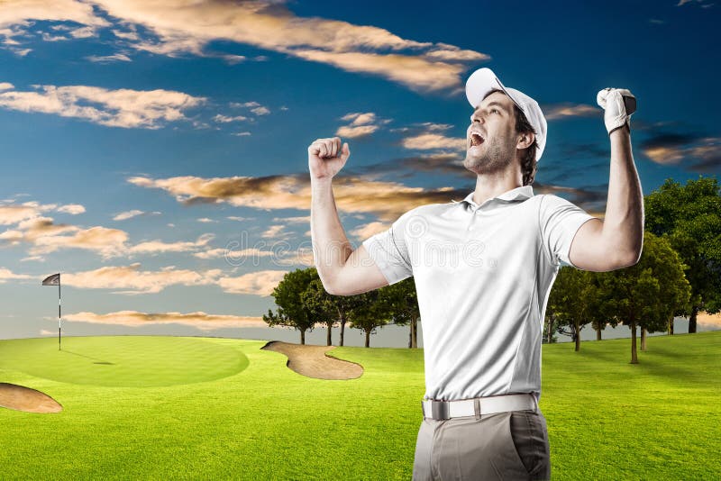 Golf Player stock image. Image of green, celebrating - 69533775