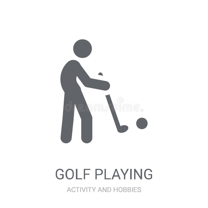 Golf Playing Icon. Trendy Golf Playing Logo Concept on White Background ...