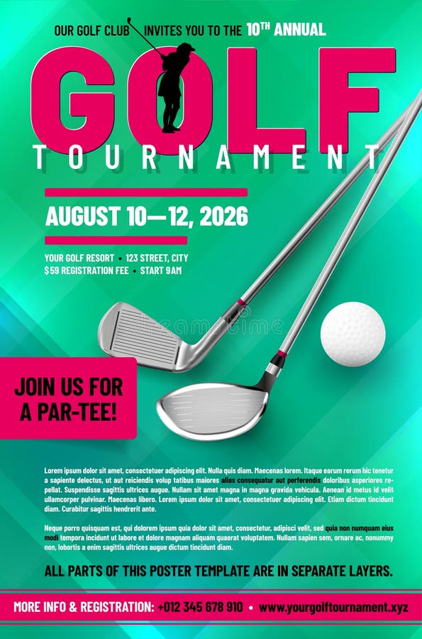 Golf Poster Template with Place for Your Photo Stock Vector ...