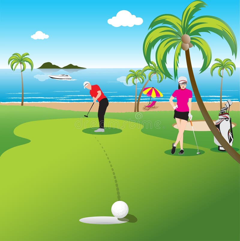 Golf putt stock vector. Illustration of putt, black - 245512144