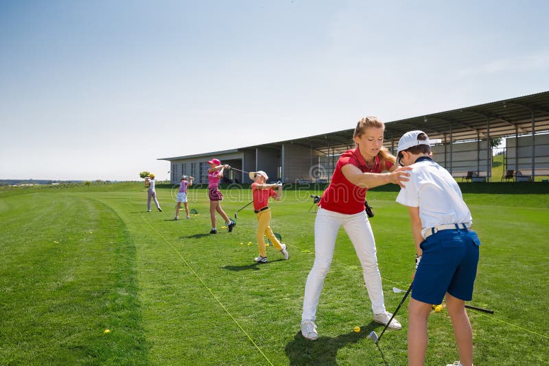 Golf school stock photo. Image of kids, leisure, people - 60019196