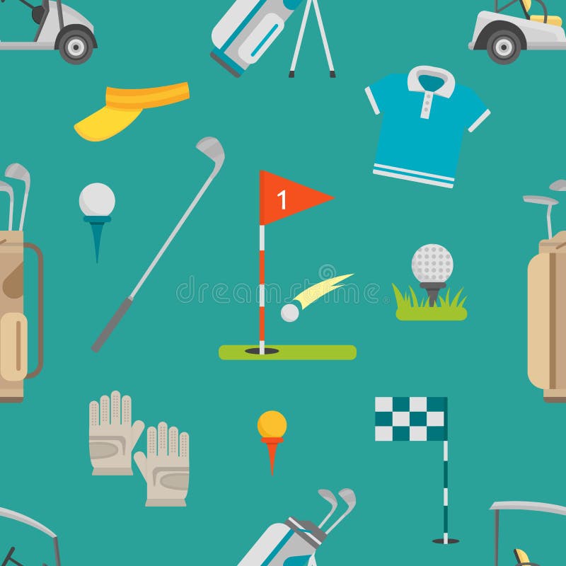 Golf Seamless Pattern Vector Stock Vector - Illustration of hole ...