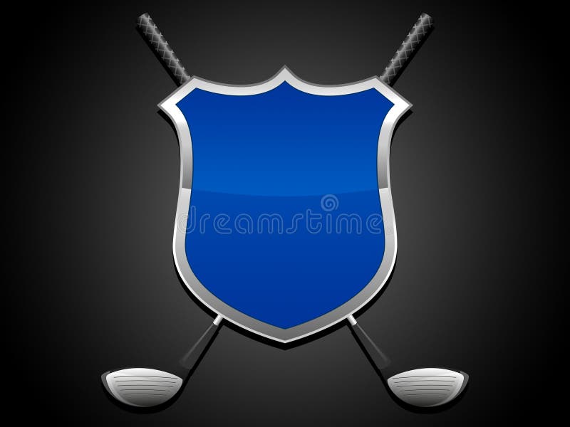 Golf Shield stock vector. Illustration of shield, chrome - 19226320