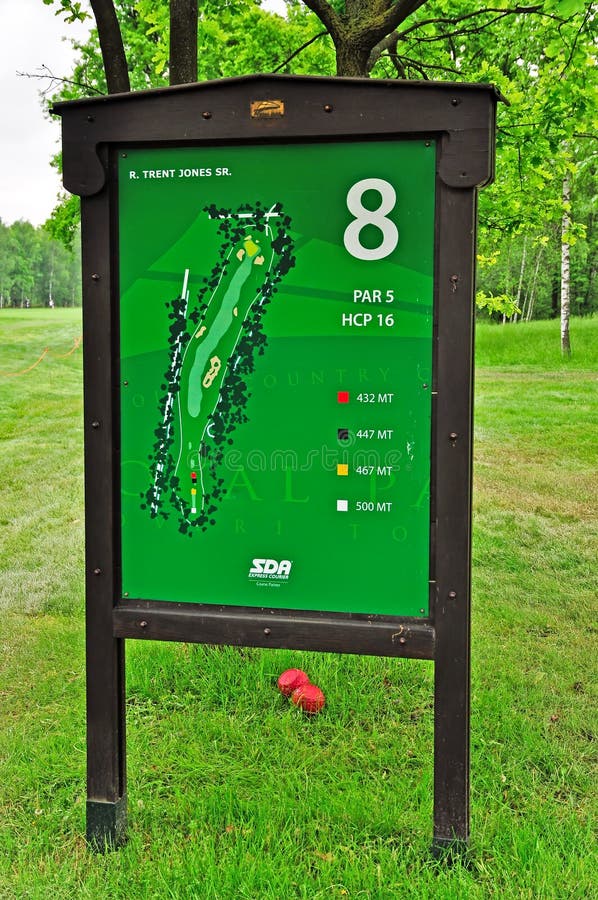 Hole Number 6, Golf Course, Symbolic or Sign at Golf Clubs, Post Number ...