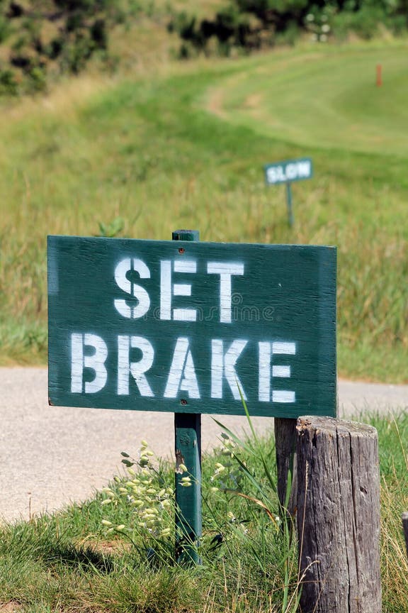 Golf Signs - Set Brake and Slow Stock Photo - Image of brake, signs ...