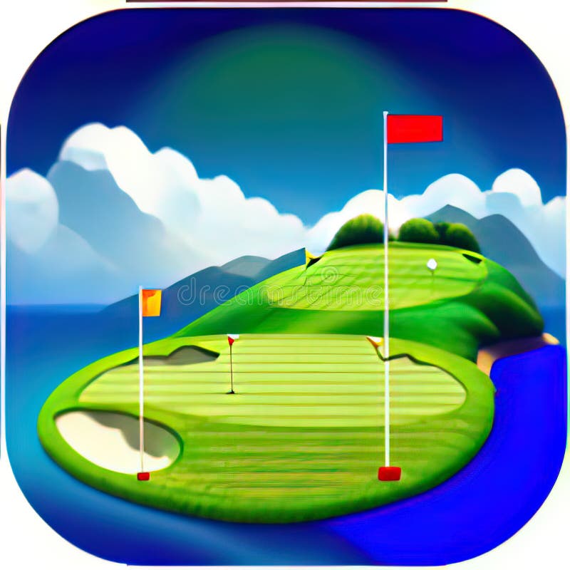 Golf Software App Style Icon. Generative AI. Stock Illustration ...
