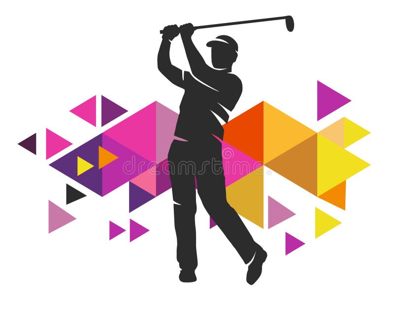 Golf Sport Graphic with Design Elements in Background. Stock Vector ...