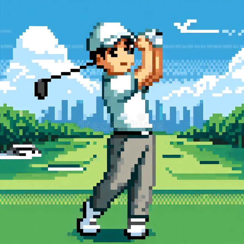 Golf Sports Illustrator Design, Pixel Art Stock Illustration ...