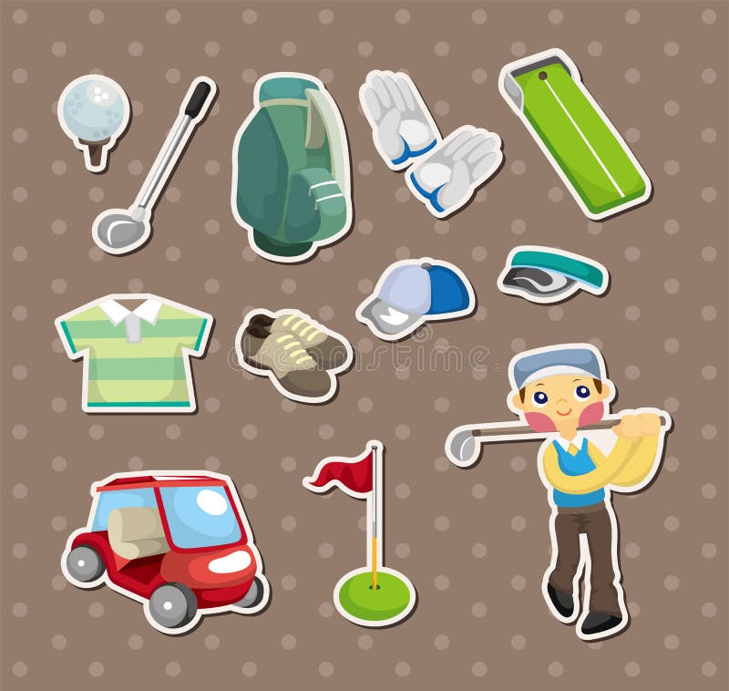 Golf stickers stock vector. Illustration of club, entertainment - 25442594