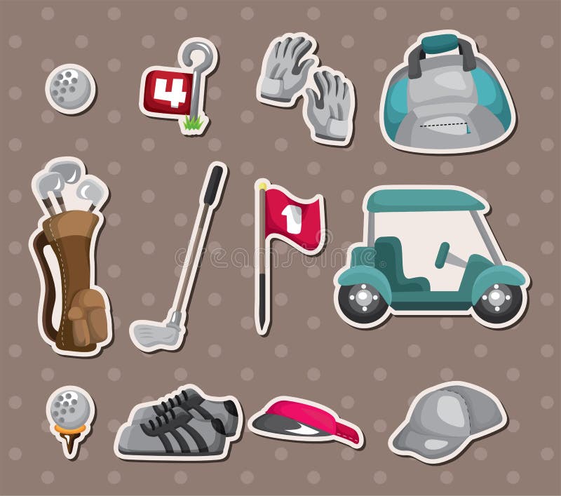 Golf stickers stock vector. Illustration of club, entertainment - 25442594