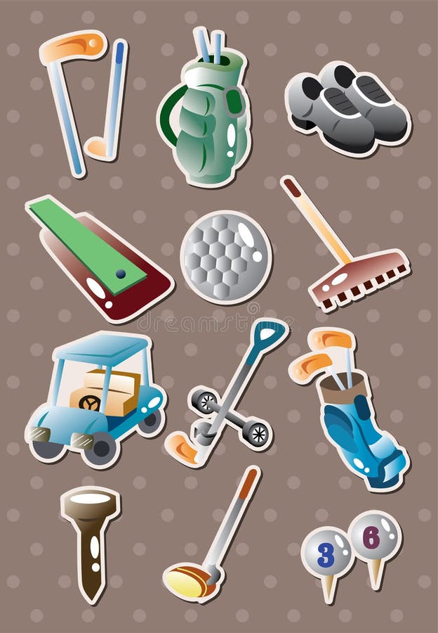 Golf stickers stock vector. Illustration of club, entertainment - 25442594